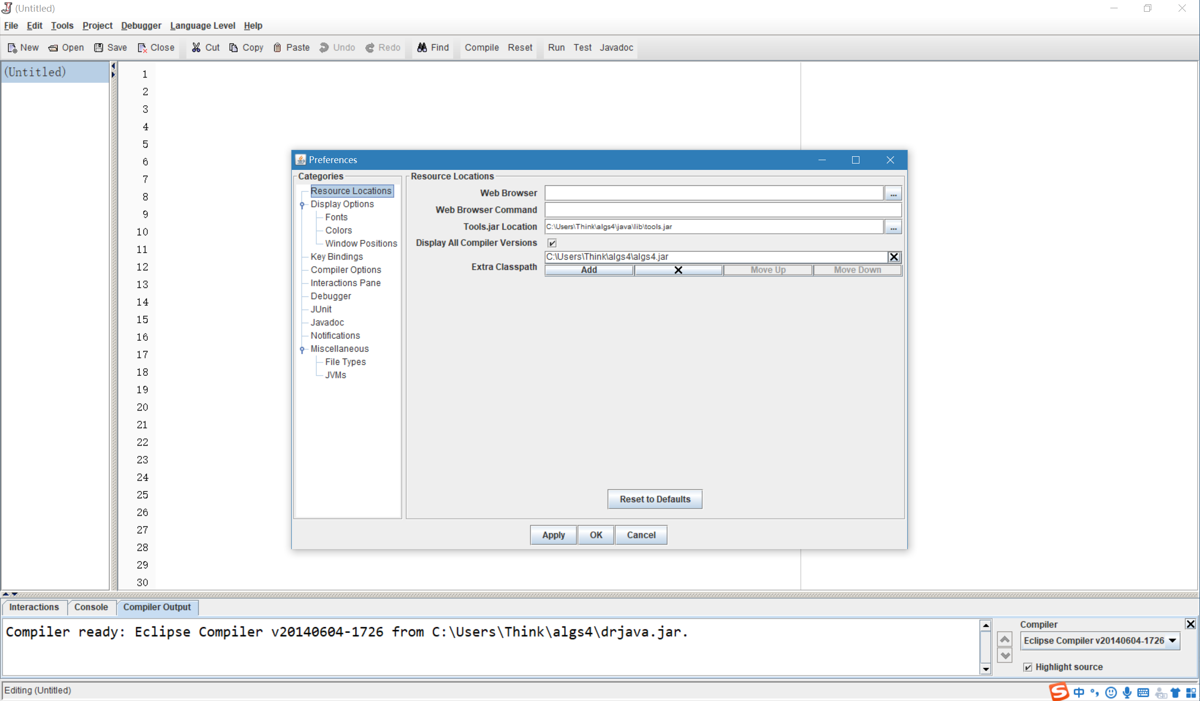 算法4 随书 IDE：DrJava 在 Win10 下高分屏字体太小问题解决_java 高分屏-CSDN博客
