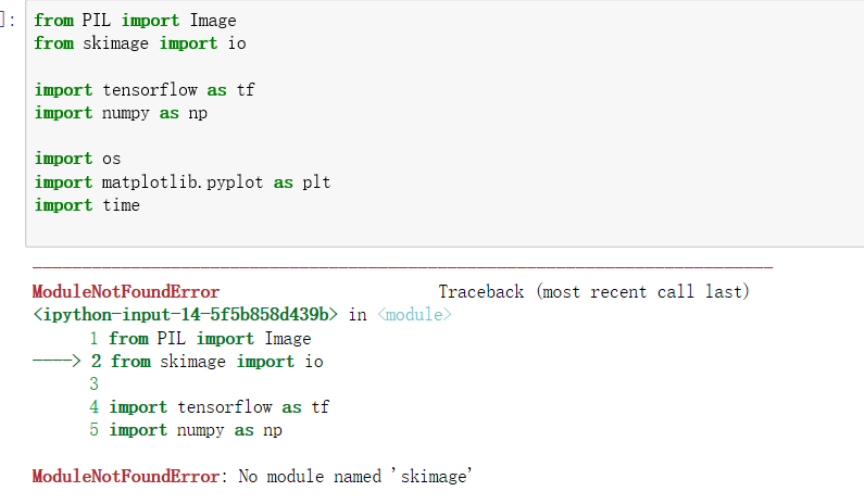 Error importing skimage under Jupyter notebook. no moudle named skimage - Programmer Sought