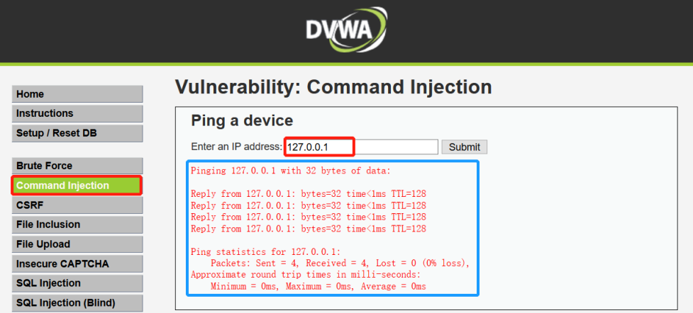 Kali渗透测试之DVWA系列3——命令执行漏洞_dvwa命令执行漏洞-CSDN博客