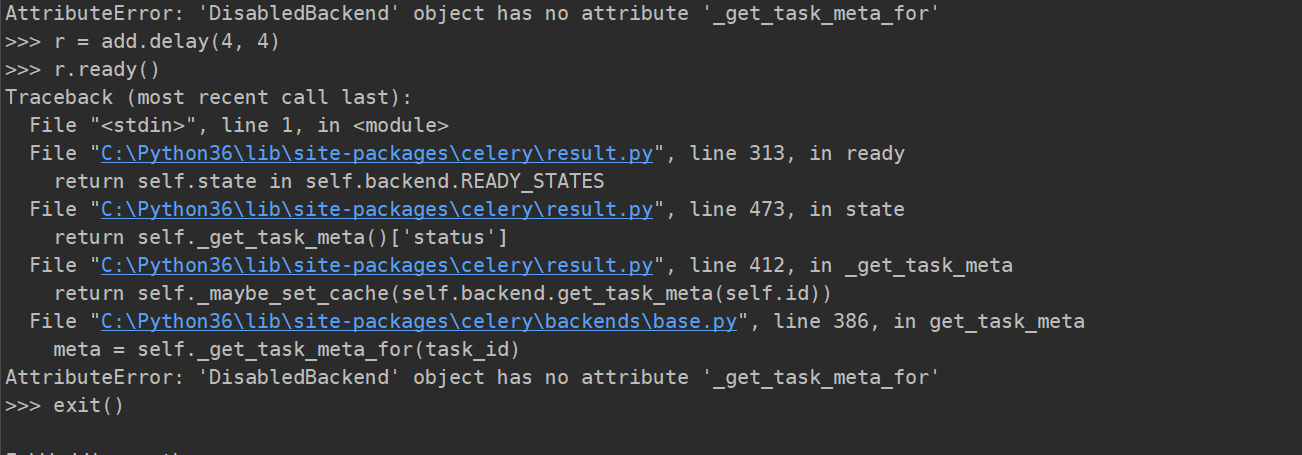 celery AttributeError: 'DisabledBackend' object has no attribute '_get_task_meta_for'_backend ...
