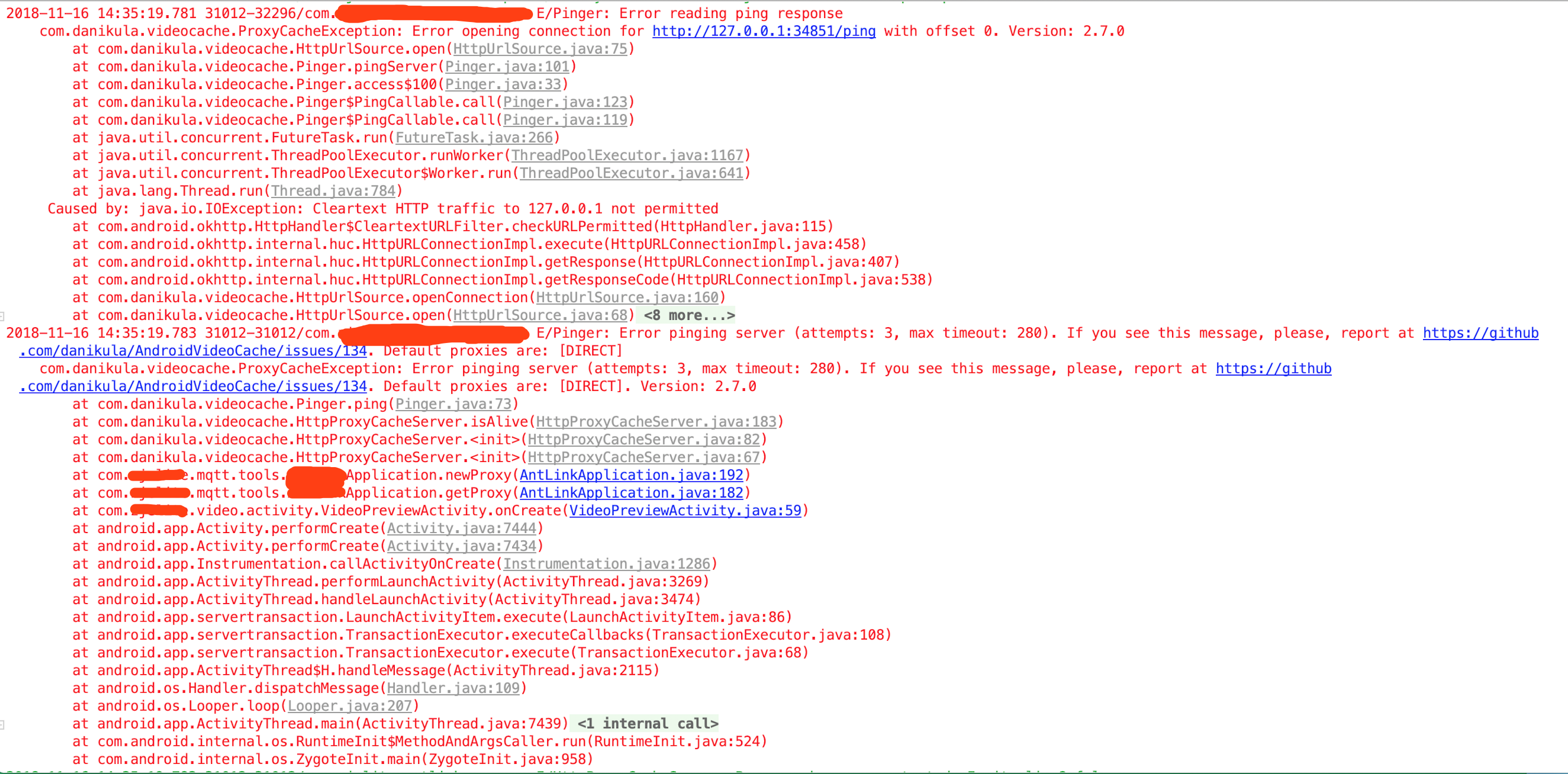 Android 9.0 使用AndroidVideoCache时不能缓存视频_com.danikula.videocache.proxycacheexception: error-CSDN博客