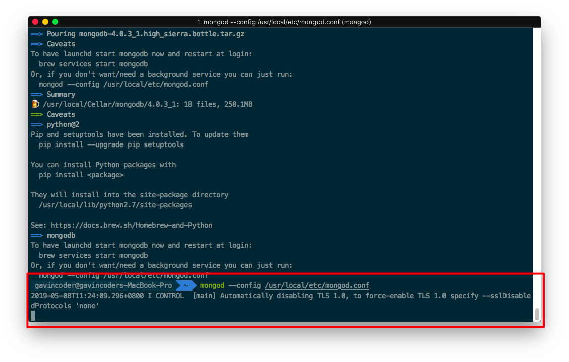 Instalar y ejecutar MongoDB bajo Mac - programador clic