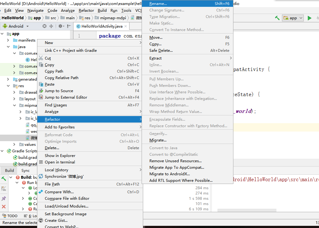 D:\Android\HelloWorld\app\src\main\res\mipmap-mdpi\微博.jpg:Error: '微' is not a valid file-based ...