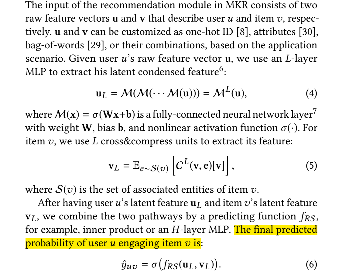 知识图谱与推荐系统之《Multi-Task Feature Learning for Knowledge Graph Enhanced Recommendation》MKR_enhanced ...