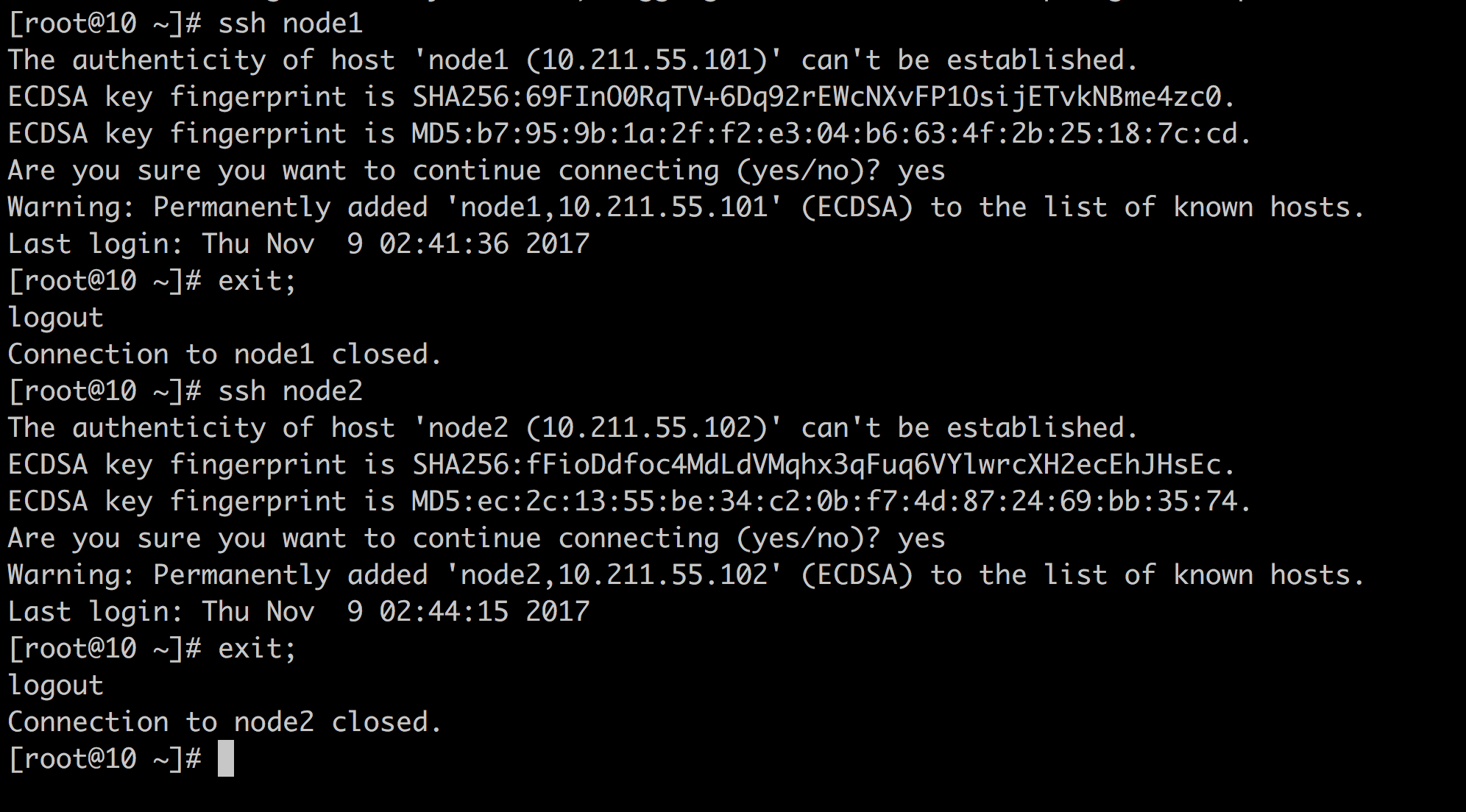 $HADOOP_PREFIX/sbin/start-dfs.sh 启动失败，卡在node2: starting datanode, logging to ……_start-dfs.sh 卡住 ...