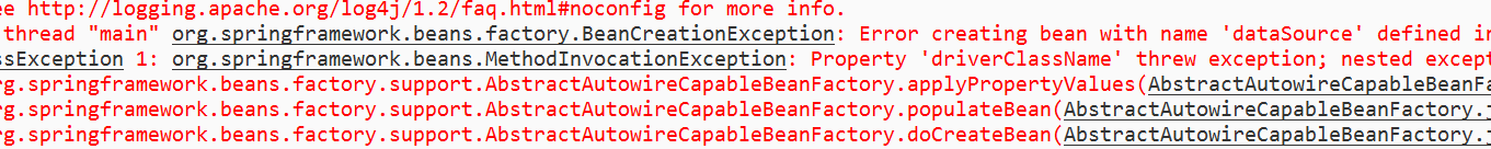 Spring Jdbc项目启动报错:error Creating Bean With Name Datasource Defined In