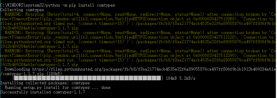 学习python时，导入某个模块时，报No module named 'comtypes'错-CSDN博客