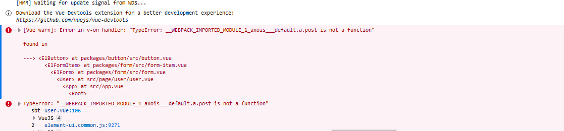 Error In V On Handler Typeerror Webpack Imported Module 1 Axois