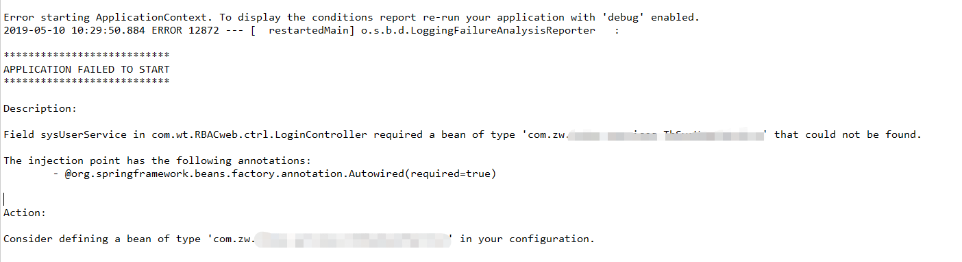 springboot+mybatis 启动报错 Consider defining a bean of type ‘xxx’ in your configuration._consider ...