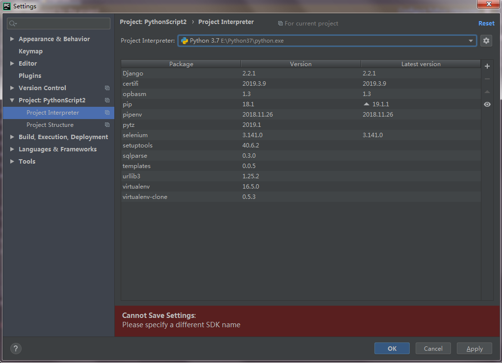 Pycharm学习（五）——Please specify a different SDK name_pycharm无法保存设置请指定不同sdk名称-CSDN博客