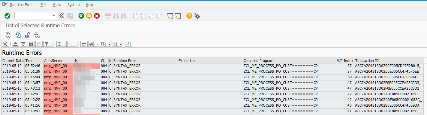 SAP ABAP错误查找_the sap application had to terminate due to an aba-CSDN博客