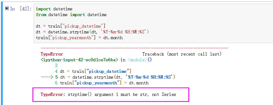 Python 提取某列日期中的年份和月份 -- 解决TypeError: strptime() … 和'Series' object has ...