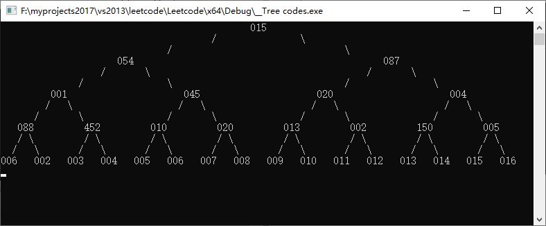 Console graphics printing binary tree (C / C ++) - Programmer Sought