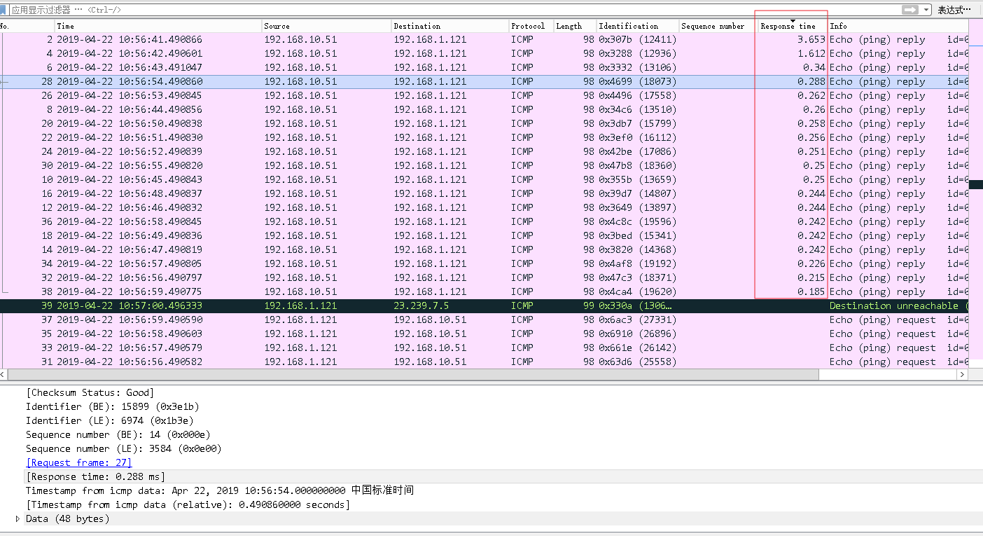 使用wireshark 分析ping（icmp）报文时延high Icmp Ping Response Time Csdn博客 7338