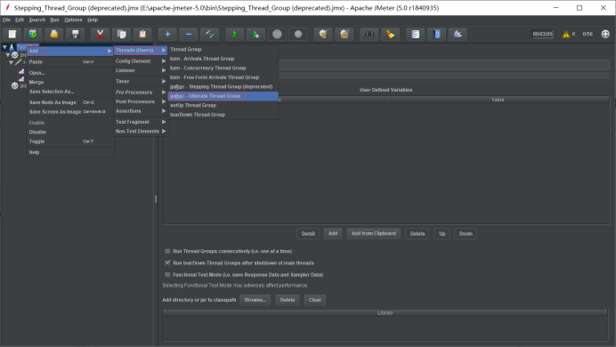 Jmeter uses Stepping Thread Group and Ultimate Thread Group to set load scenario introduction ...