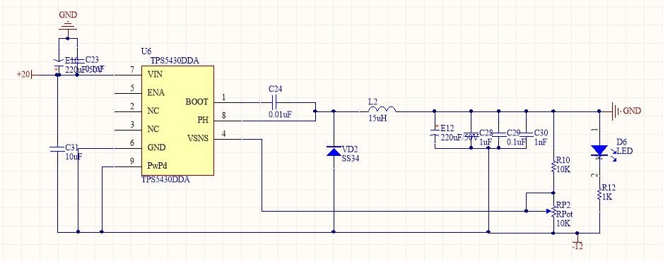 使用tps5430制作正负DC-DC降压电源，tps7a47和tps7a33制作正负LDO线性电源_tps5430负电压电路-CSDN博客