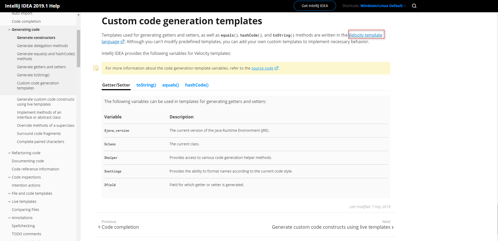 Intellij 配置getter 和setter模板_idea getter setter修改null-CSDN博客