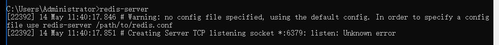 Invalid argument during startup: Failed to open the .conf file: redis-windows.conf CWD=C:\Users ...