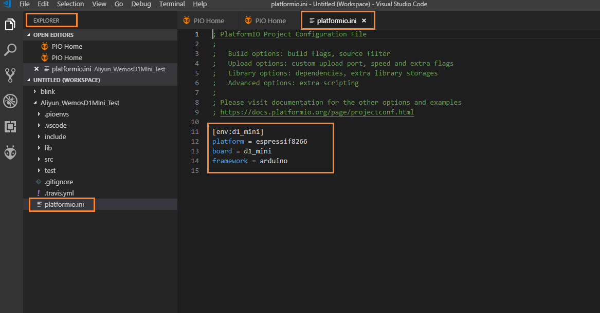 VSCode+PlatformIo IDE实现Wemos D1 Mini（ESP8266）接入阿里云物联网平台_platformio vscode 8266-CSDN博客