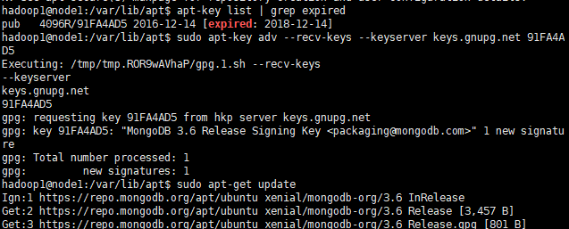 apt-get update报错：Release: The following signatures were invalid: KEYEXPIRED 1544811256_debian更新 ...