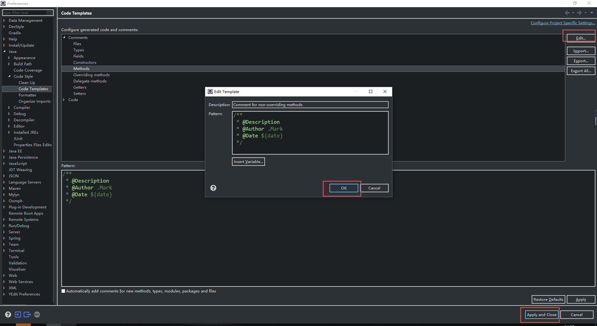 Eclipse中设置注释模板的方法_eclipse的comments中设置找不到methods-CSDN博客
