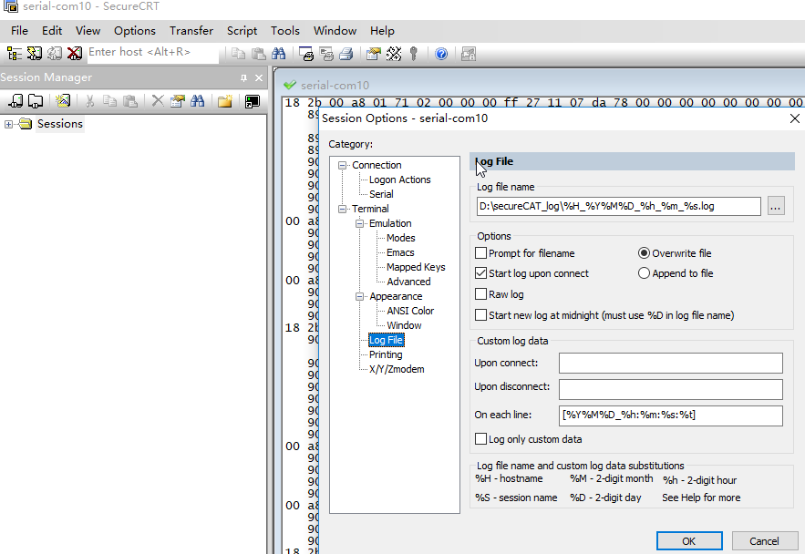 SecureCRT串口log输出时间信息_securecrt串口实时显示时间-CSDN博客