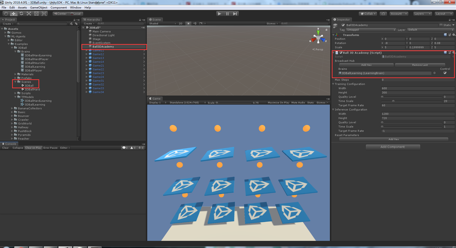 Unity3D ML-Agent-0.8.1 学习一（基础教程）_ball learning-CSDN博客