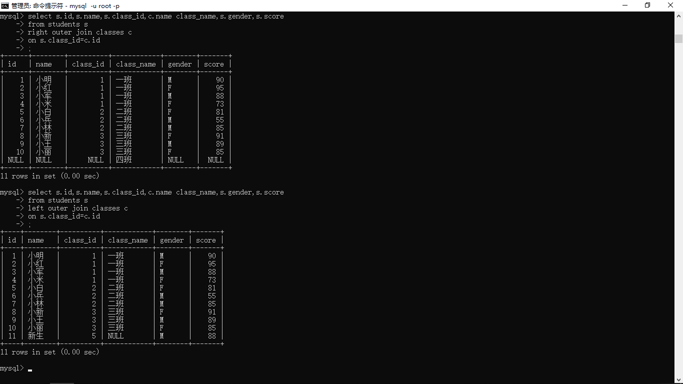 Mysql学习 多表查询和连接查询 Csdn博客