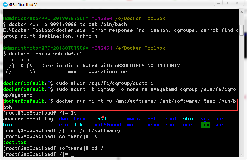 docker 启动容器遇到问题： cgroups: cannot find cgroup mount destination: unknown._error response from ...