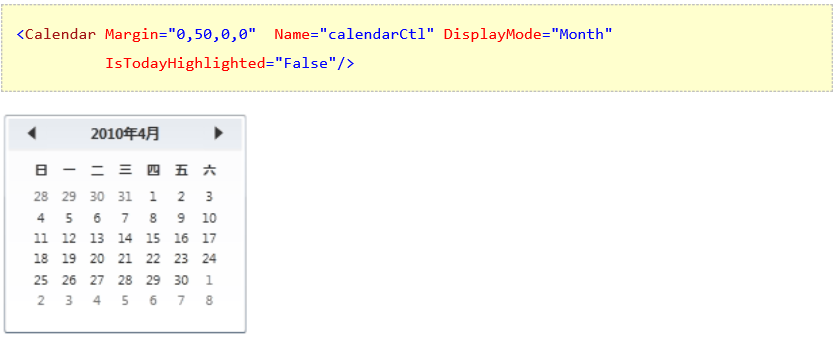 Wpf——日历控件calendarwpf 日历范围控件 Csdn博客 