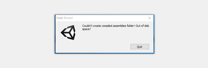 Unity 报错 之 Couldn't create compiled assembiles folder！ Out of disk space？_couldn't create art ...