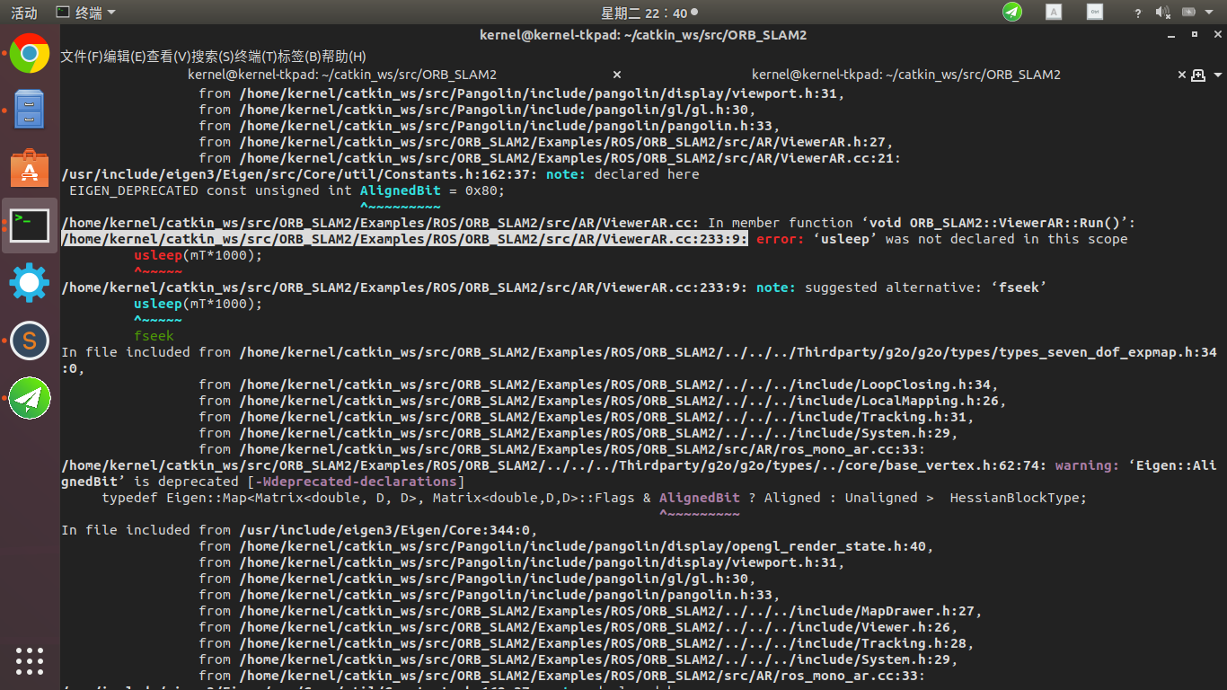 ORB_SLAM2编译时执行 ./build_ros.sh 出现 error: ‘usleep’ was not declared in this scope_build.sh报错 ...