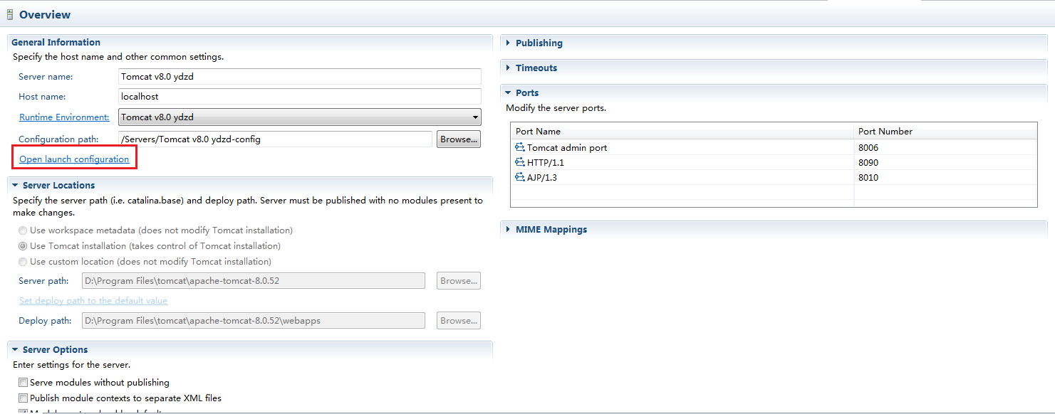 eclipse设置tomcat运行日志_open launch configuration-CSDN博客