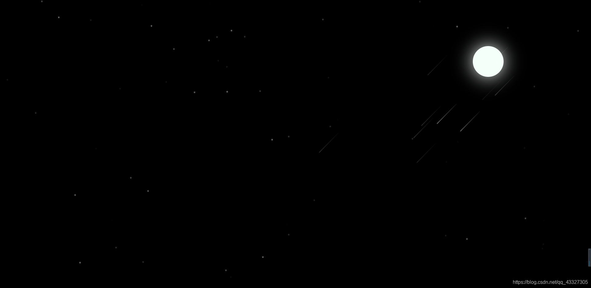 Css3 实现星空动画 星星闪烁 流星划过 月亮上升 Css 背景月亮升起 Csdn博客