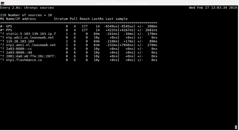 chrony系统授时时，几条重要命令输出信息的含义_chronyc sources-CSDN博客