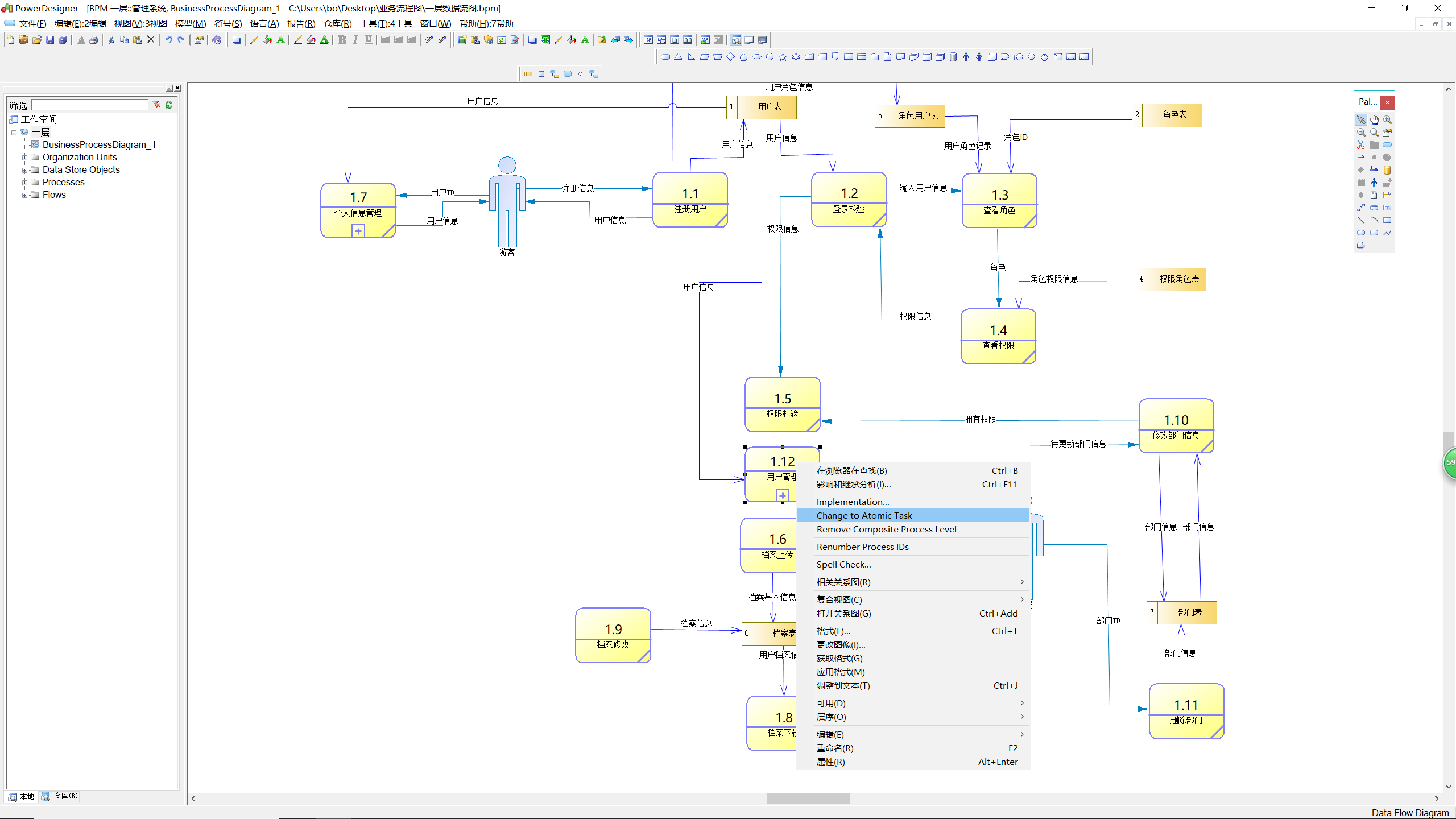 【Powerdesigner】DFD分层数据流图的画法_powerdesigner数据流图分层怎么和上一级合并-CSDN博客