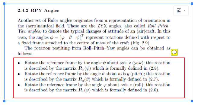 RPY角及与旋转矩阵的变换关系：在matab与ROS的TF变换库中各自的用法及内在联系_matlab rpy转旋转矩阵-CSDN博客