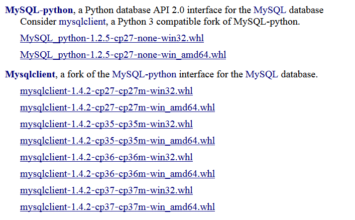 python2.7、python3安装MySQLdb方法（windows7）_win7 python2.7 mysqldb whl-CSDN博客