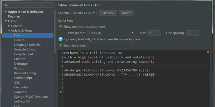 如何设置pycharm代码字体_pycharm 使用 新字体-CSDN博客