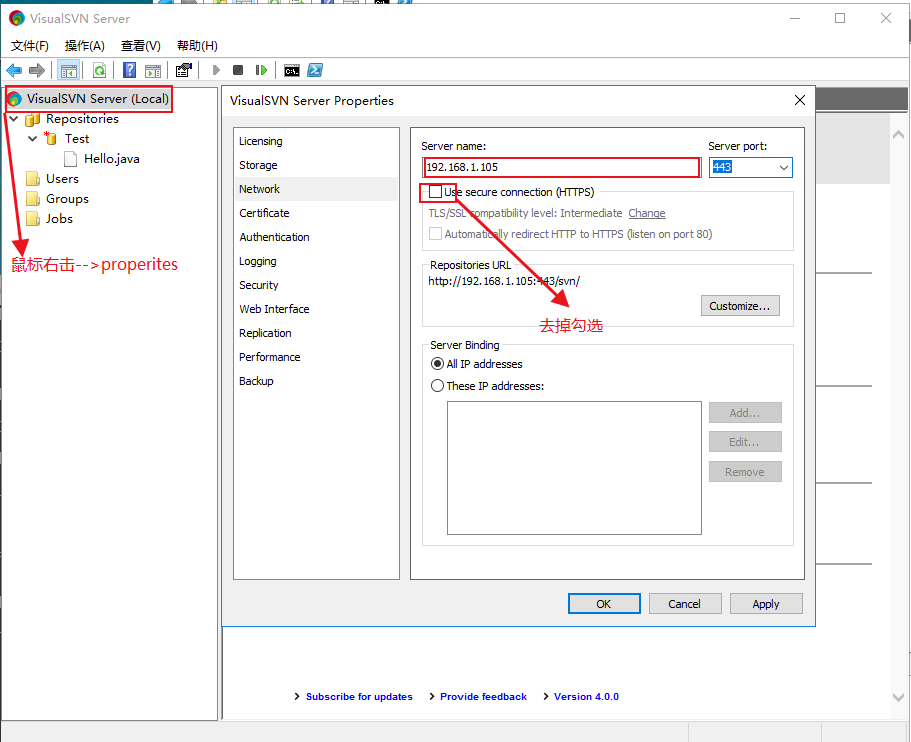 visualSVN无法查看文件，url无法访问_visualsvn server 浏览打不开-CSDN博客