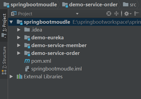 idea创建一个springboot多模块项目之springcloud简单项目测试_idea创建多模块springboot+springcloud系统-CSDN博客