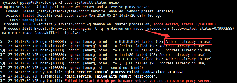 Job For Rvice Failed Because The Control Process Exited With Error Code解决方法 Csdn博客 