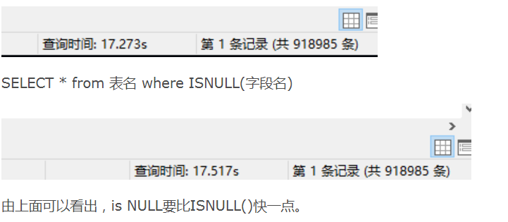 Mysql中is Null、isnull和ifnull运行速度的比较mysql 中 B1 Is Null 和 Ifnullb 