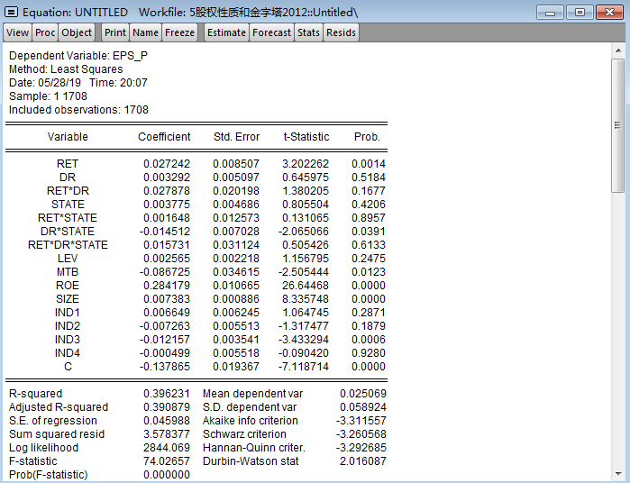 Eviews笔记-回归分析【自用】_jdjdjd123的博客-CSDN博客_eviews回归分析结果解读