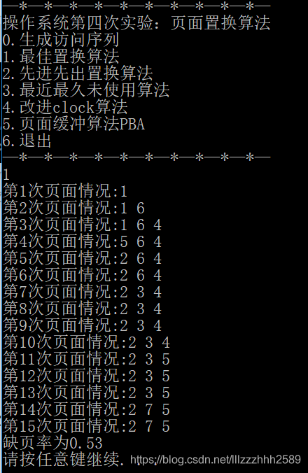 操作系统实验四:页面置换算法将页面访问序列改为随机生成,分析并调试源程序 Csdn博客