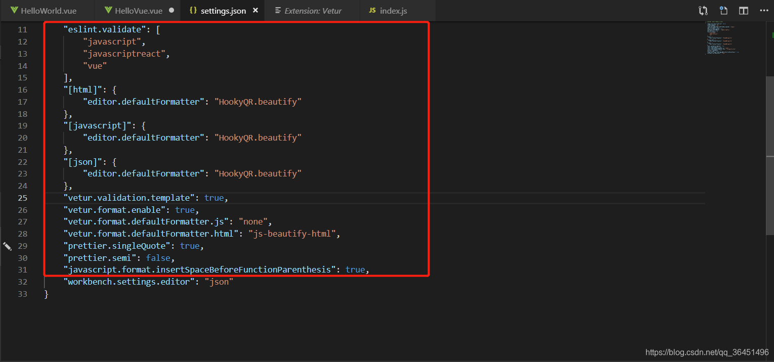Vue:vscode中vue代码的格式化问题解决(code Formatter) Vetur Format Defaultformatter