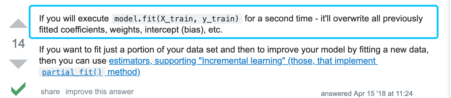 sklearn中同一个模型fit多次不同数据会如何？and增量学习_fit多次调用方式-CSDN博客