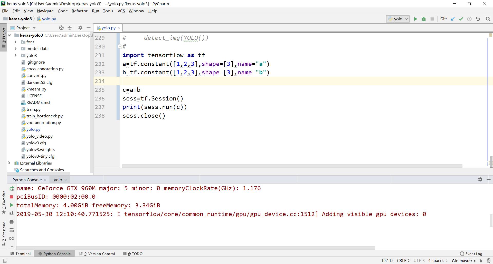 tensorflow-gpu运行测试代码，卡在 I tensorflow/core/common_runtime/gpu/gpu_device.cc:1512] Adding visible ...