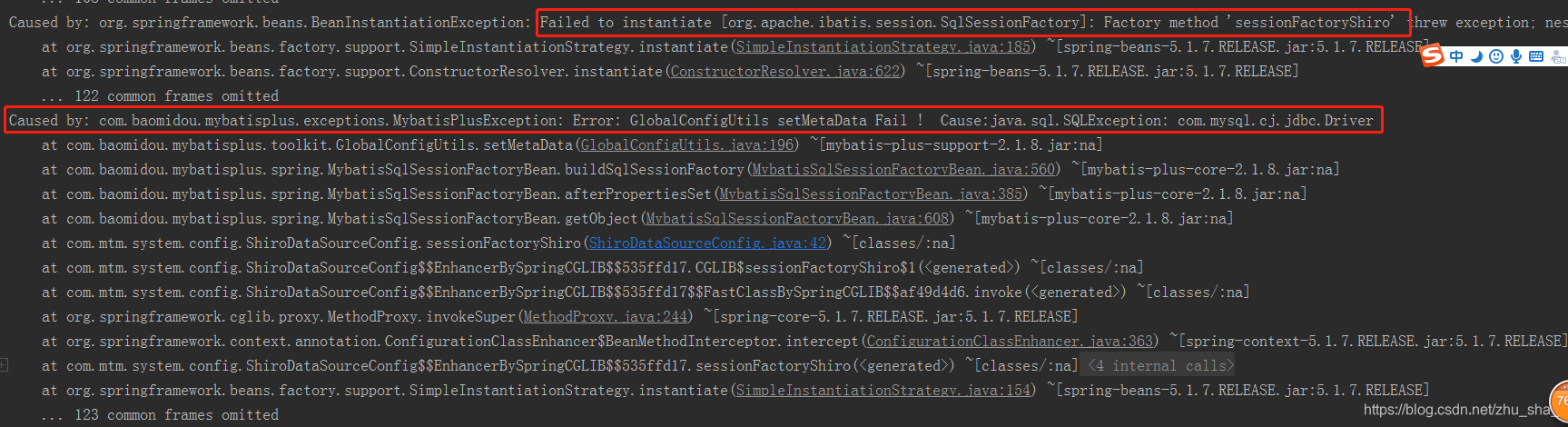 Springboot Mybatis项目运行报错 Error Globalconfigutils Setmetadata Fail
