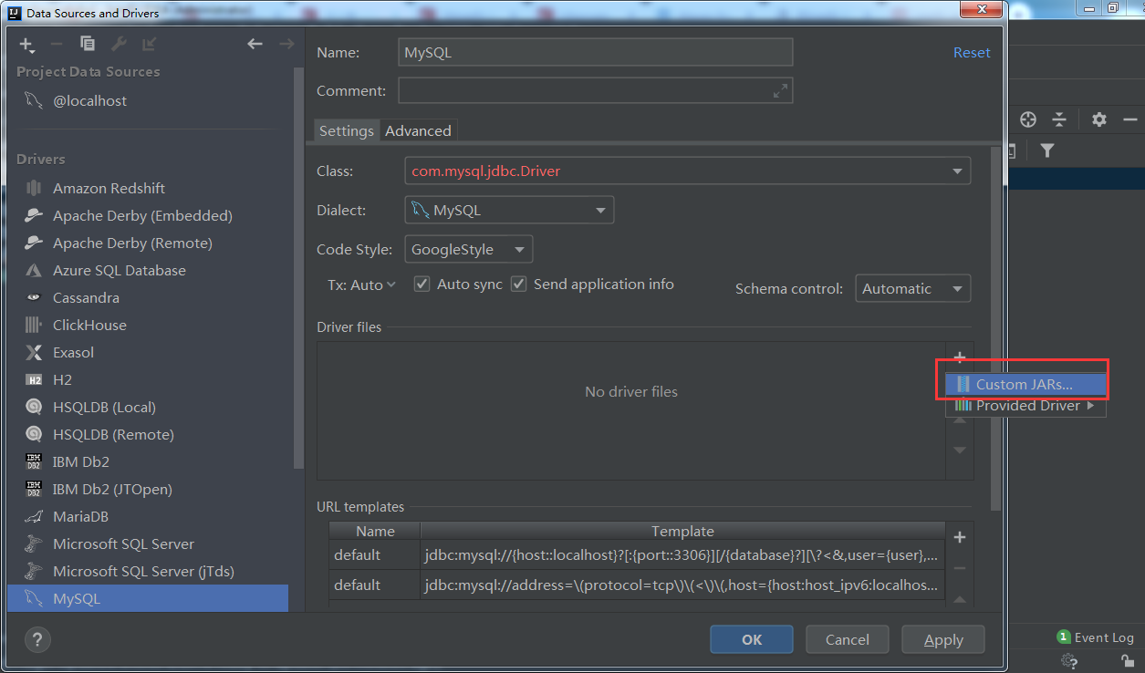 Idea中使用data Source And Drivers时，使用本地mysql的jar包连接数据库data Sources And Drivers Csdn博客